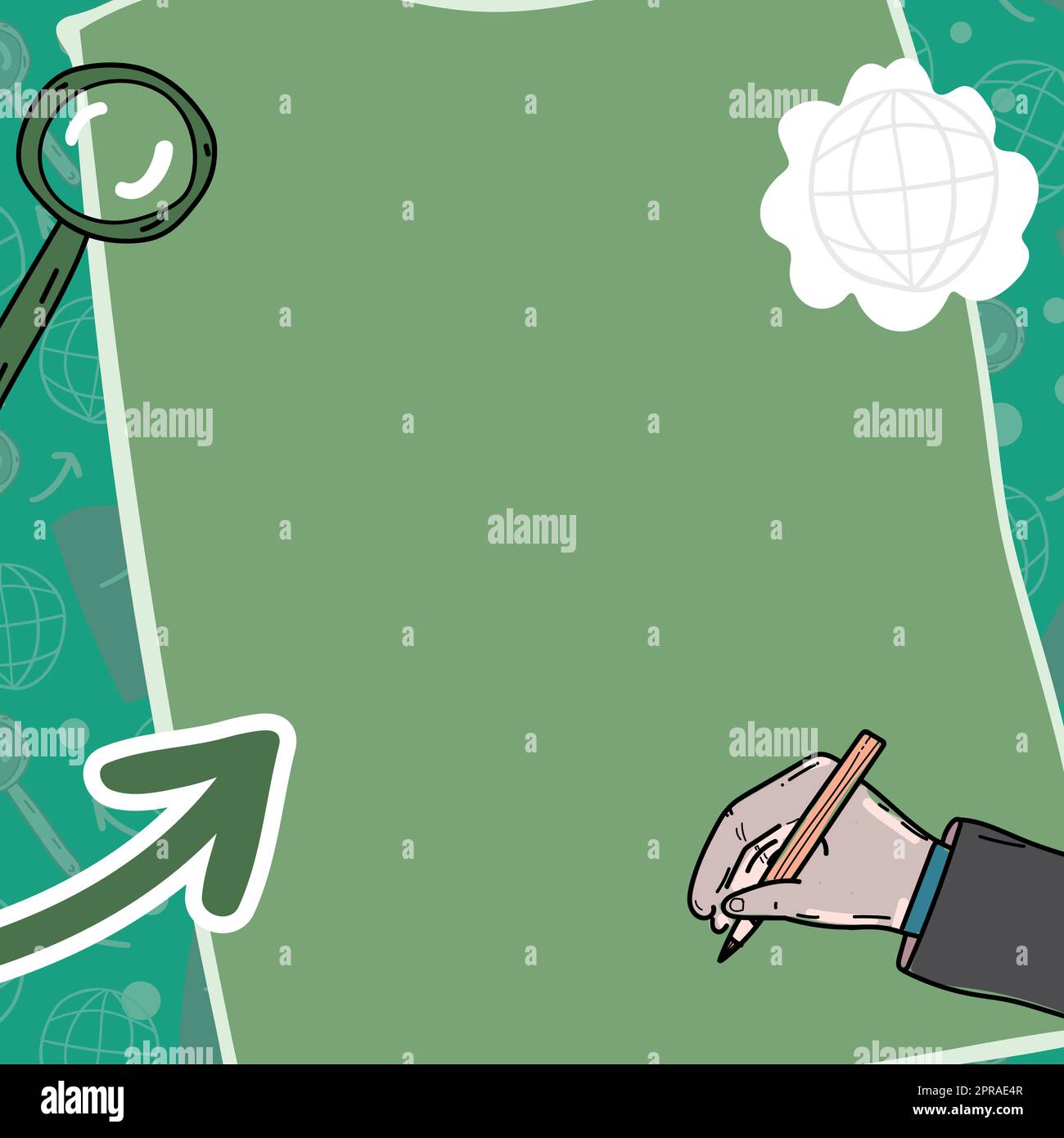 Handwriting On A Blank Sheet With Magnifying Lens, Upward Arrows And ...