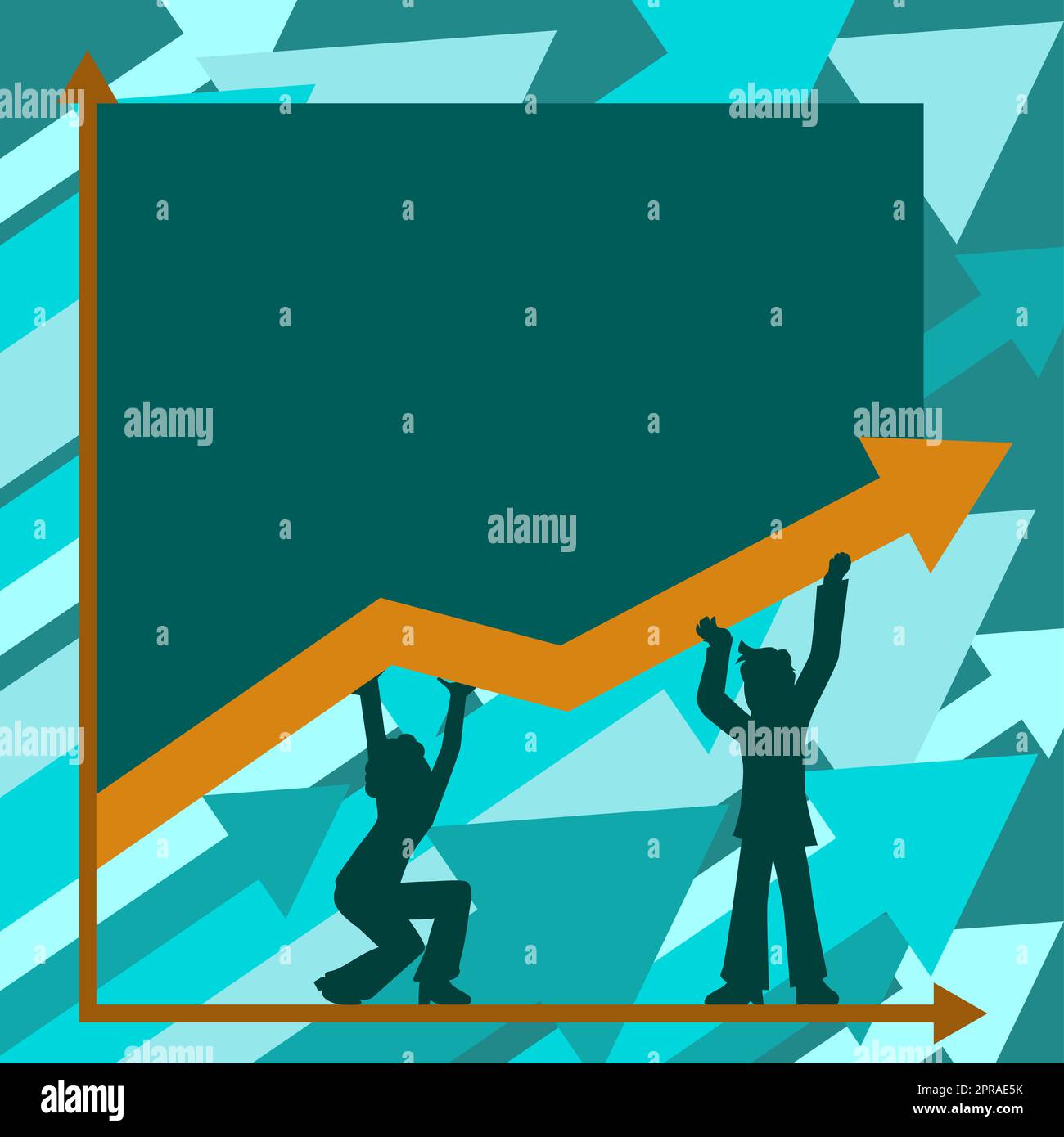 Man And Woman Holding Arrow And Presenting Important Messages. Business ...