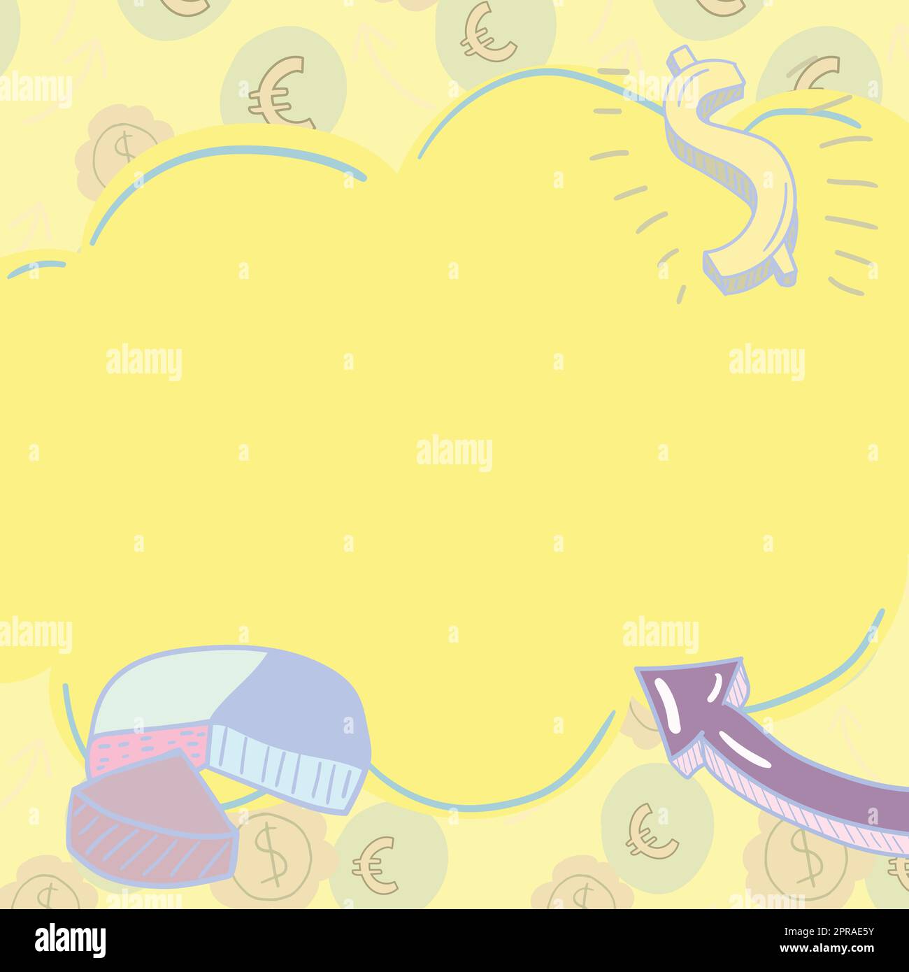 Illustration Pop-Up Cloud With Dollar Sign, Graphics And Arrows. Cash ...