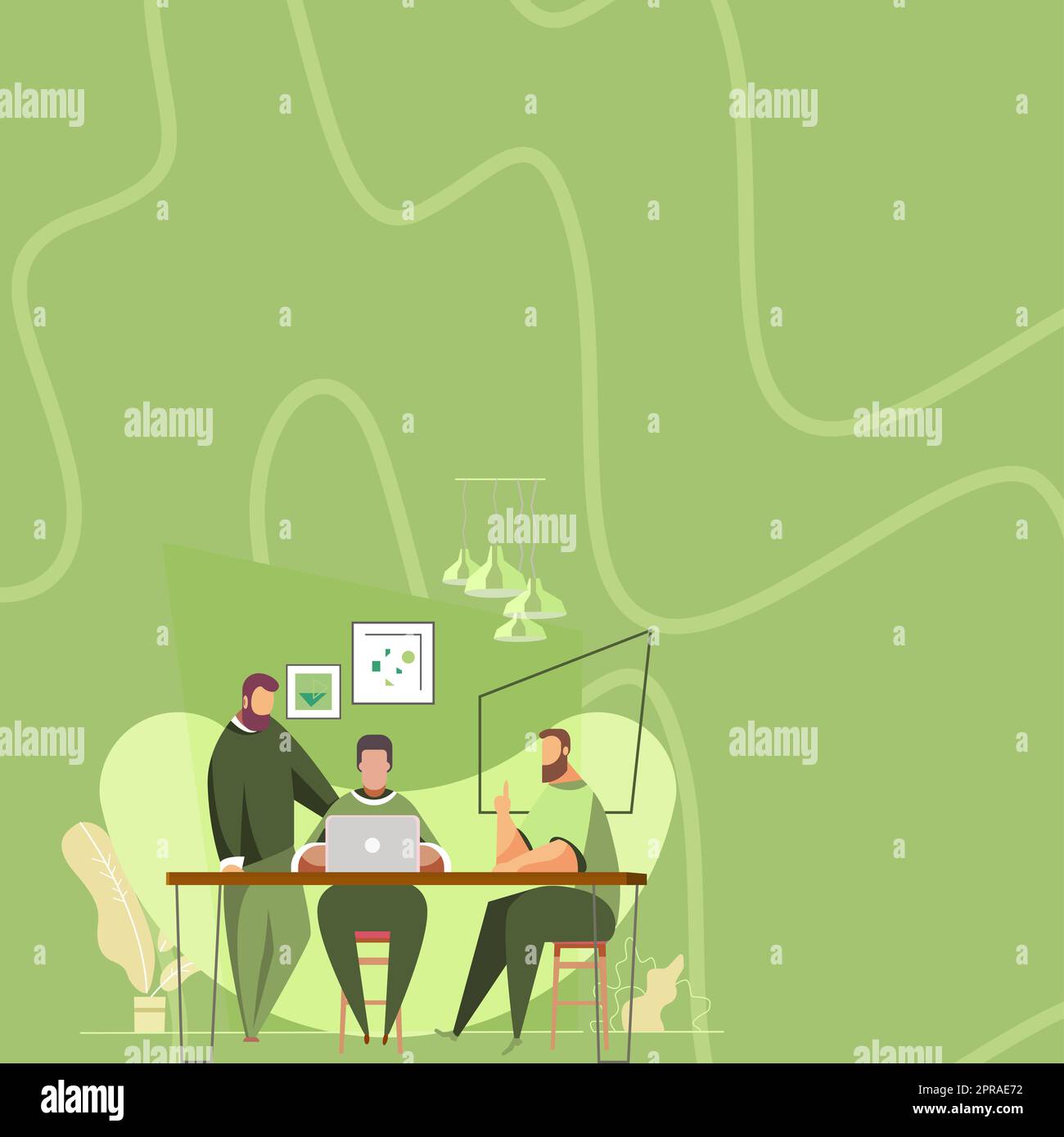 Three Colleagues Having Office Meeting Sharing Thoughts Together ...