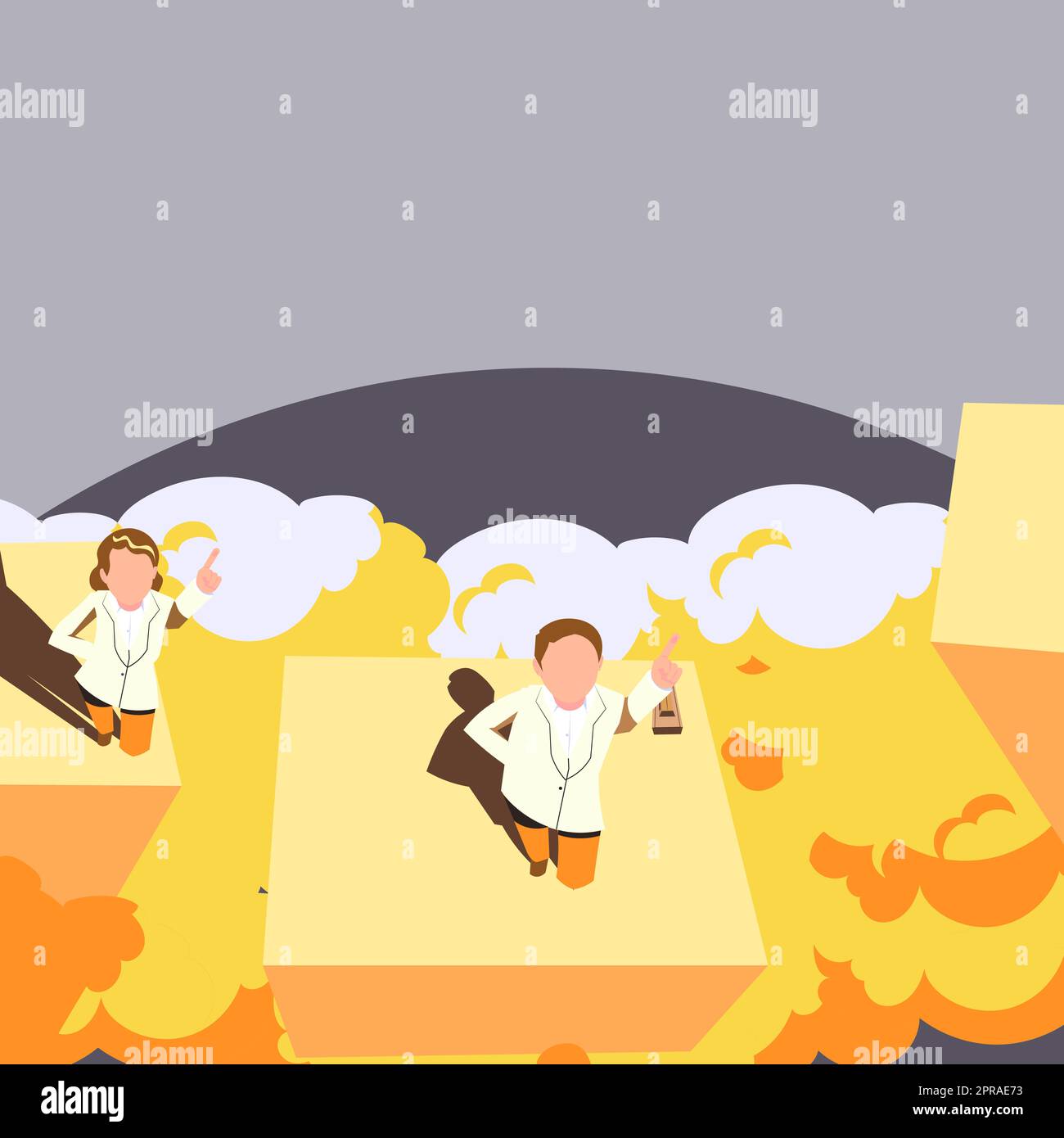 Businessmen In Suit Pointing Upwards Representing Innovative Thinking ...