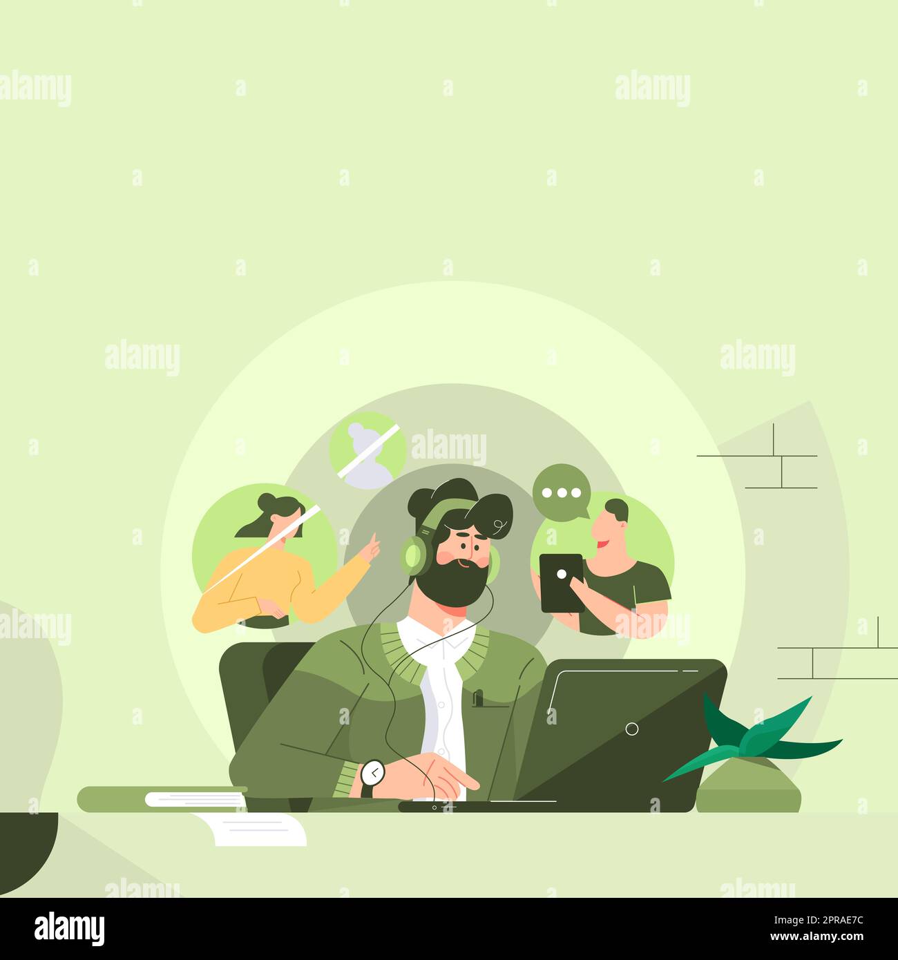 Colleagues Using Technology Having Online Meeting Discussing Future ...