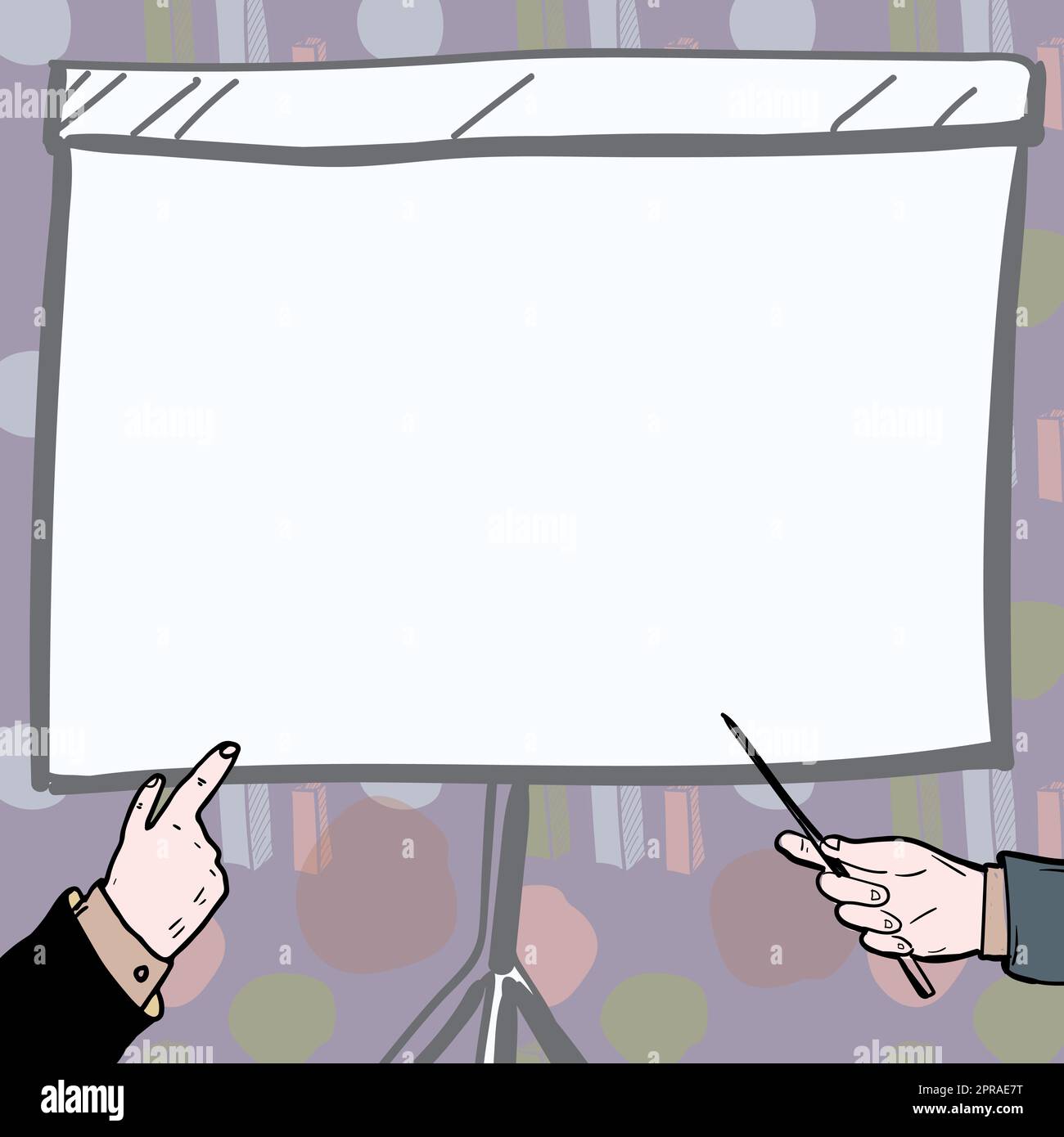 Businessman Pointing Finger Empty Presentation Board Representing ...