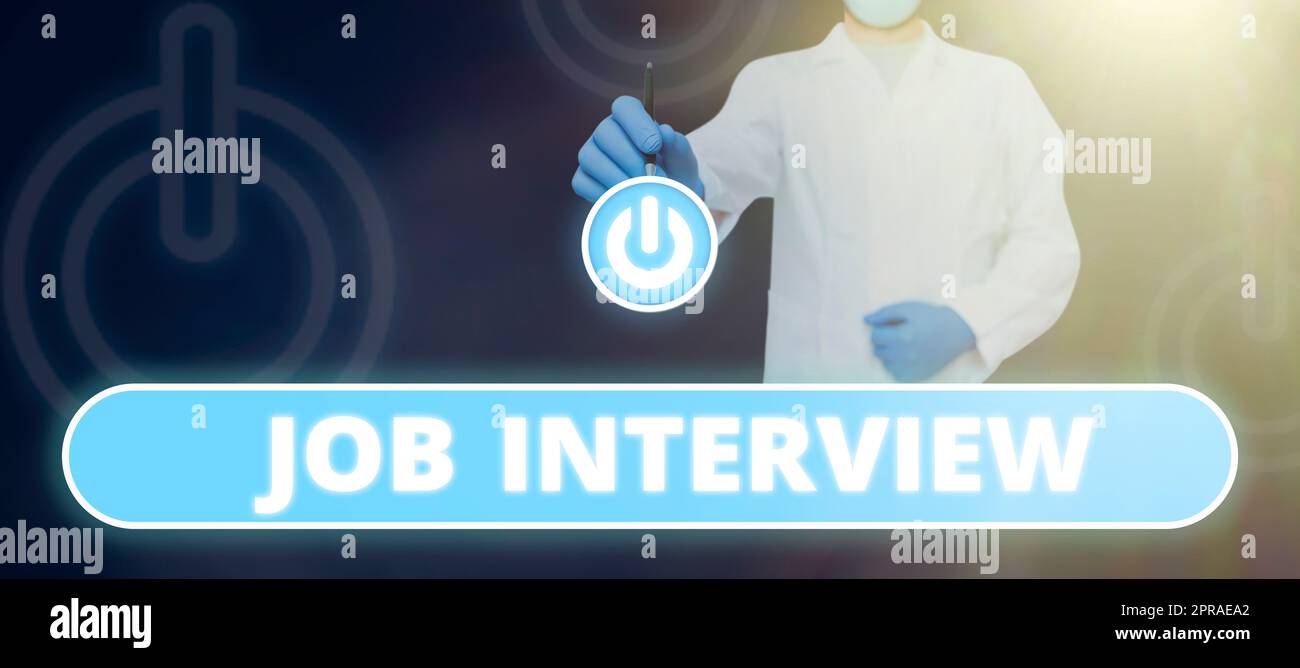 Conceptual caption Job Interview. Business overview Assessment ...