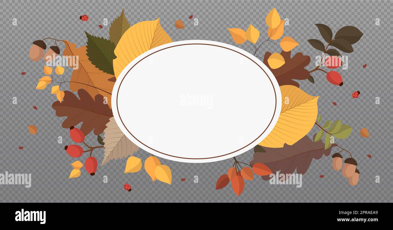 Autumn web template transparent background with a place for your text ...