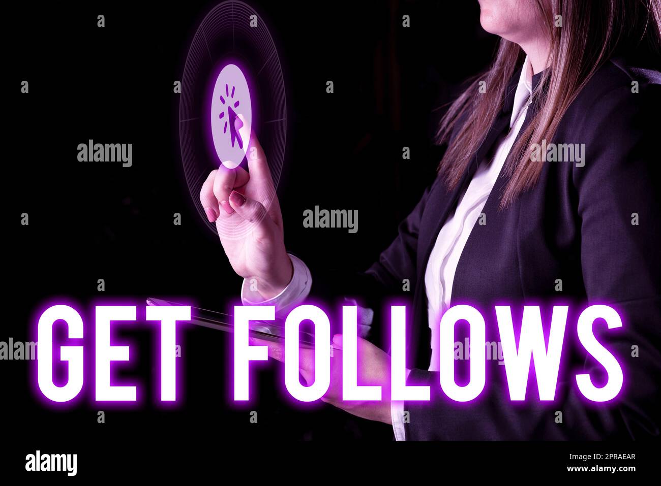 Text caption presenting Get Follows. Business showcase person who ...