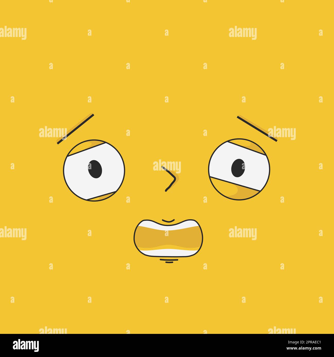 Confused, sad face with expressive emotions - Vector illustration Stock ...
