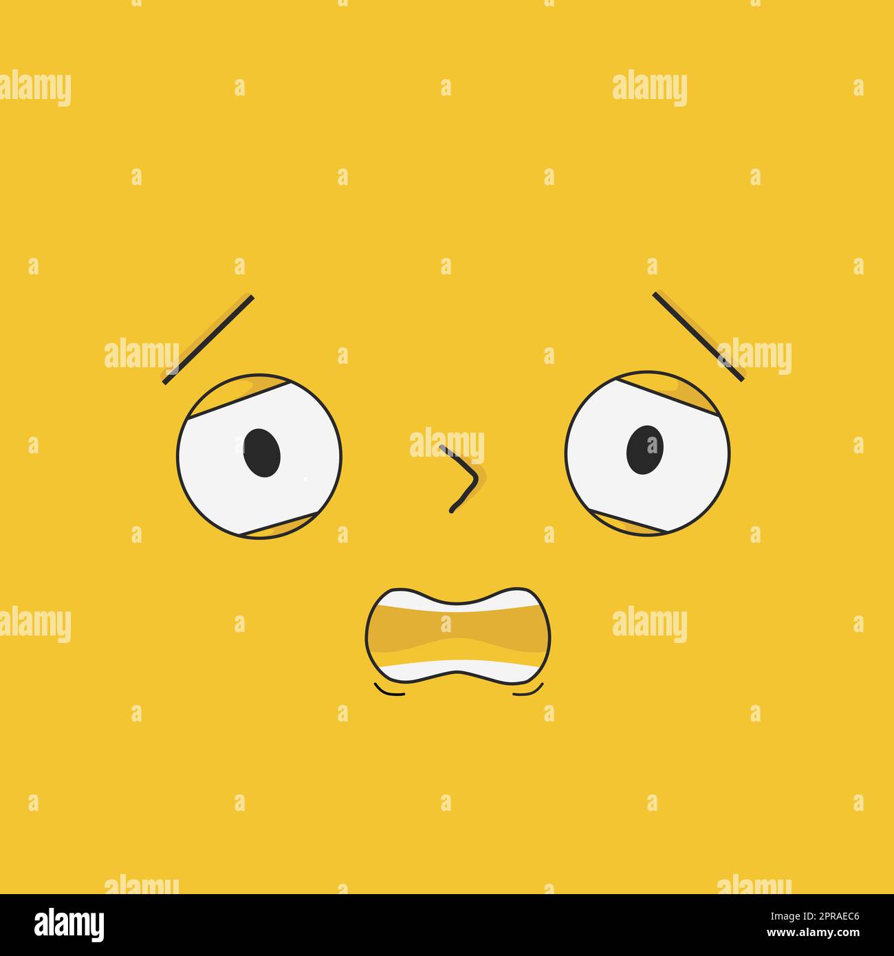 Confused, sad face with expressive emotions - Vector illustration Stock ...