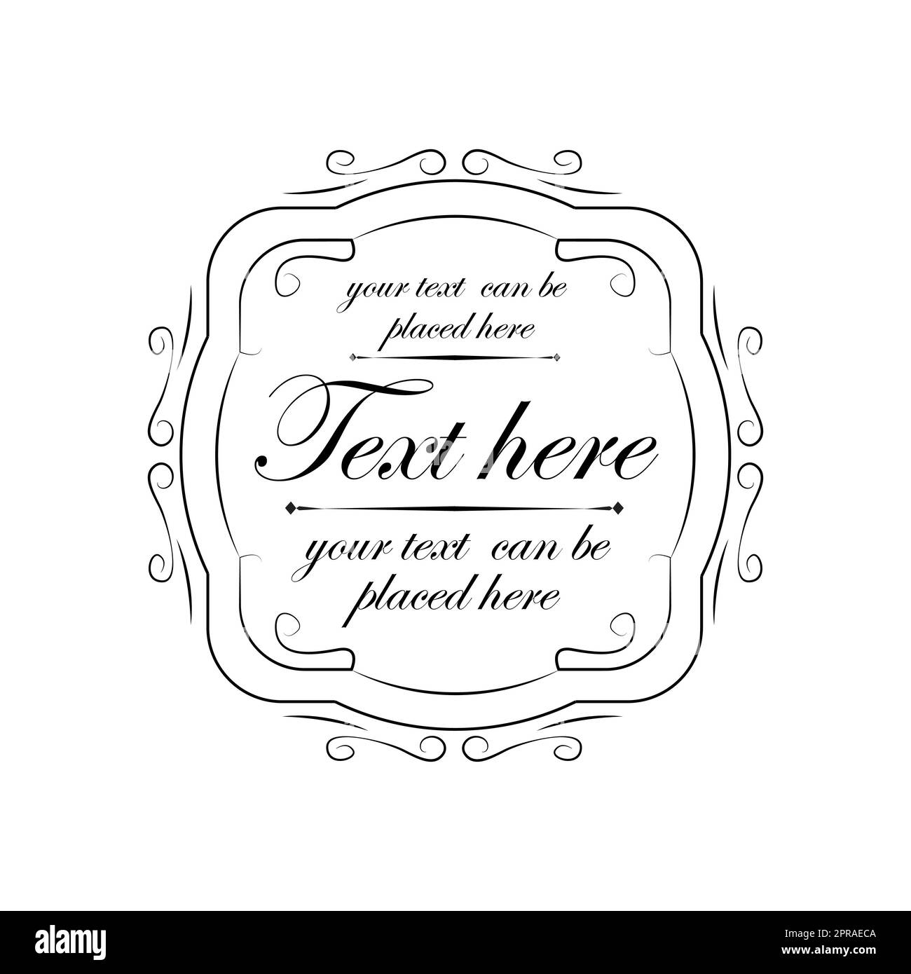 Template with text, isolated empty field, vector ornaments ...