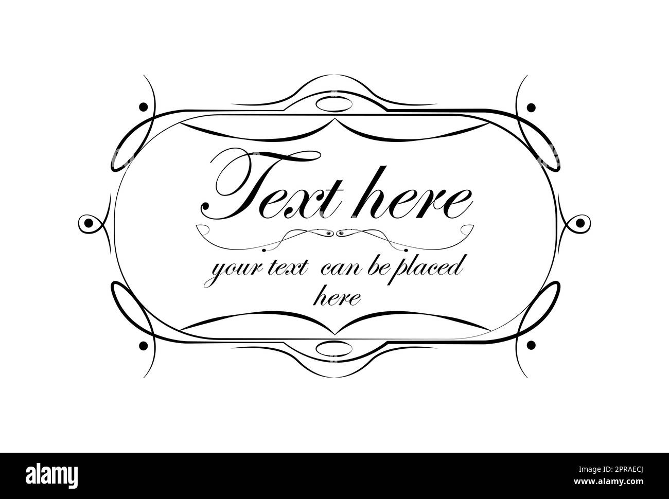Template with text, isolated empty field, vector ornaments ...
