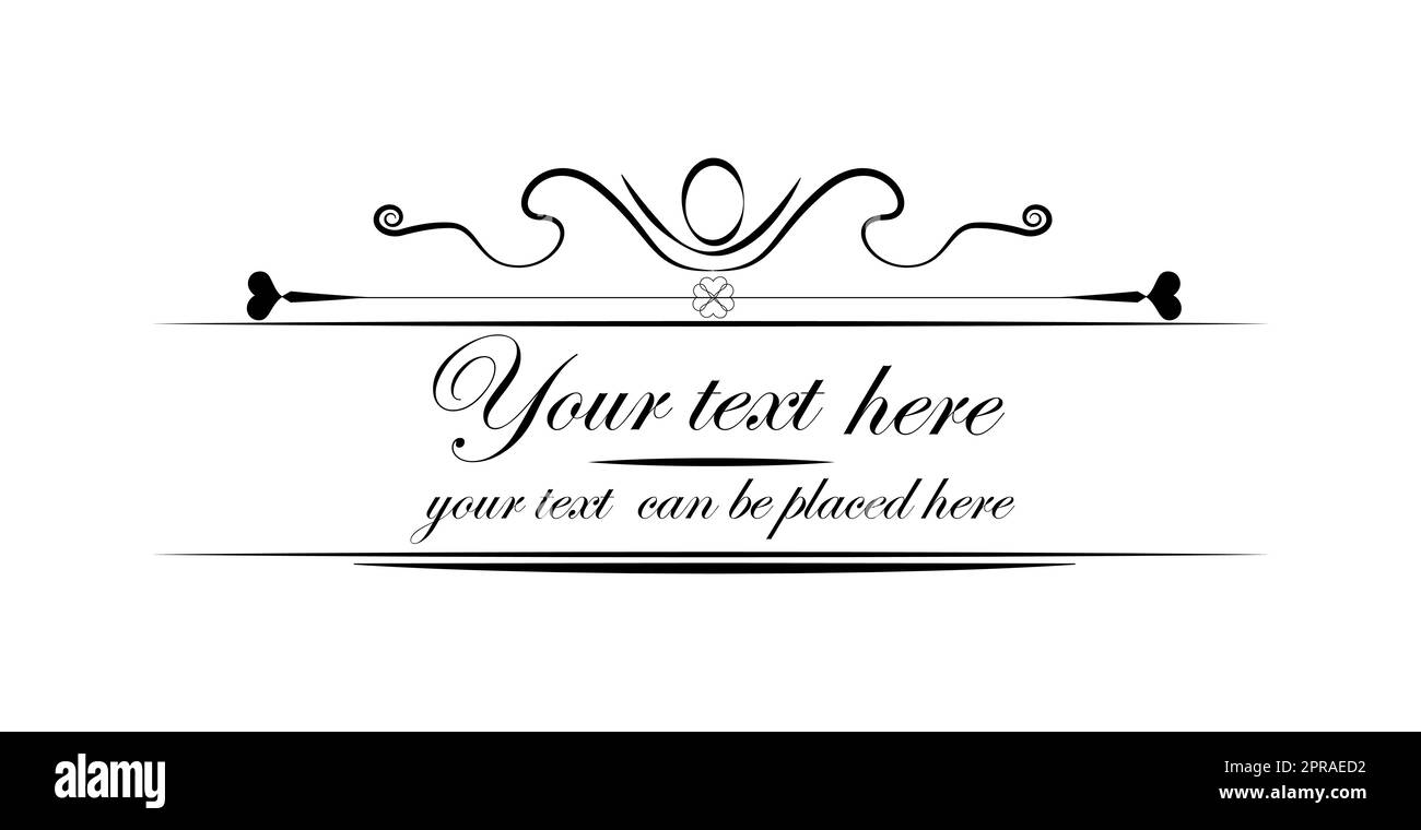 Template with text, isolated empty field, vector ornaments ...