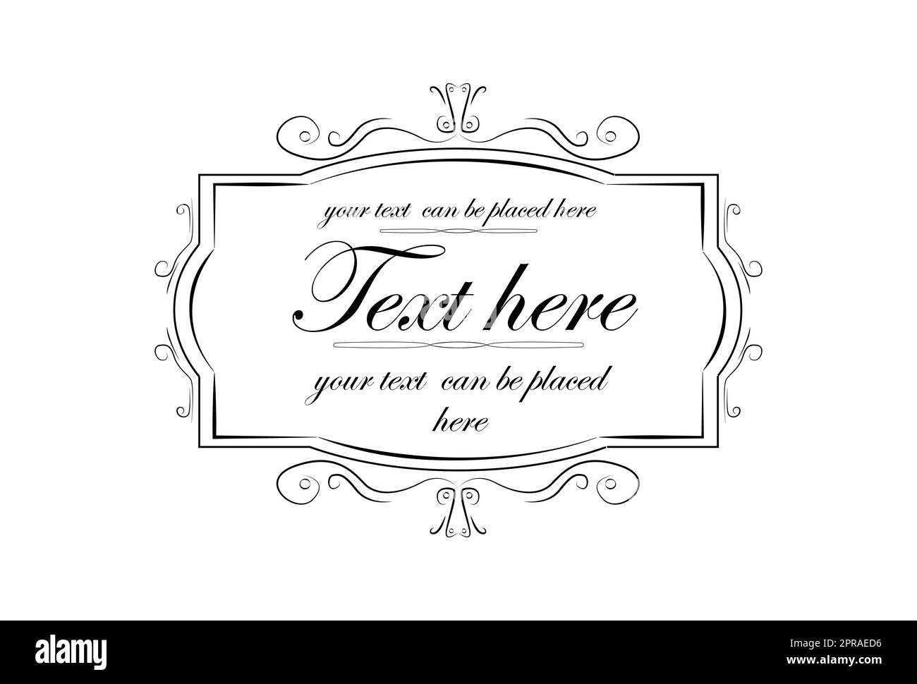 Template with text, isolated empty field, vector ornaments ...