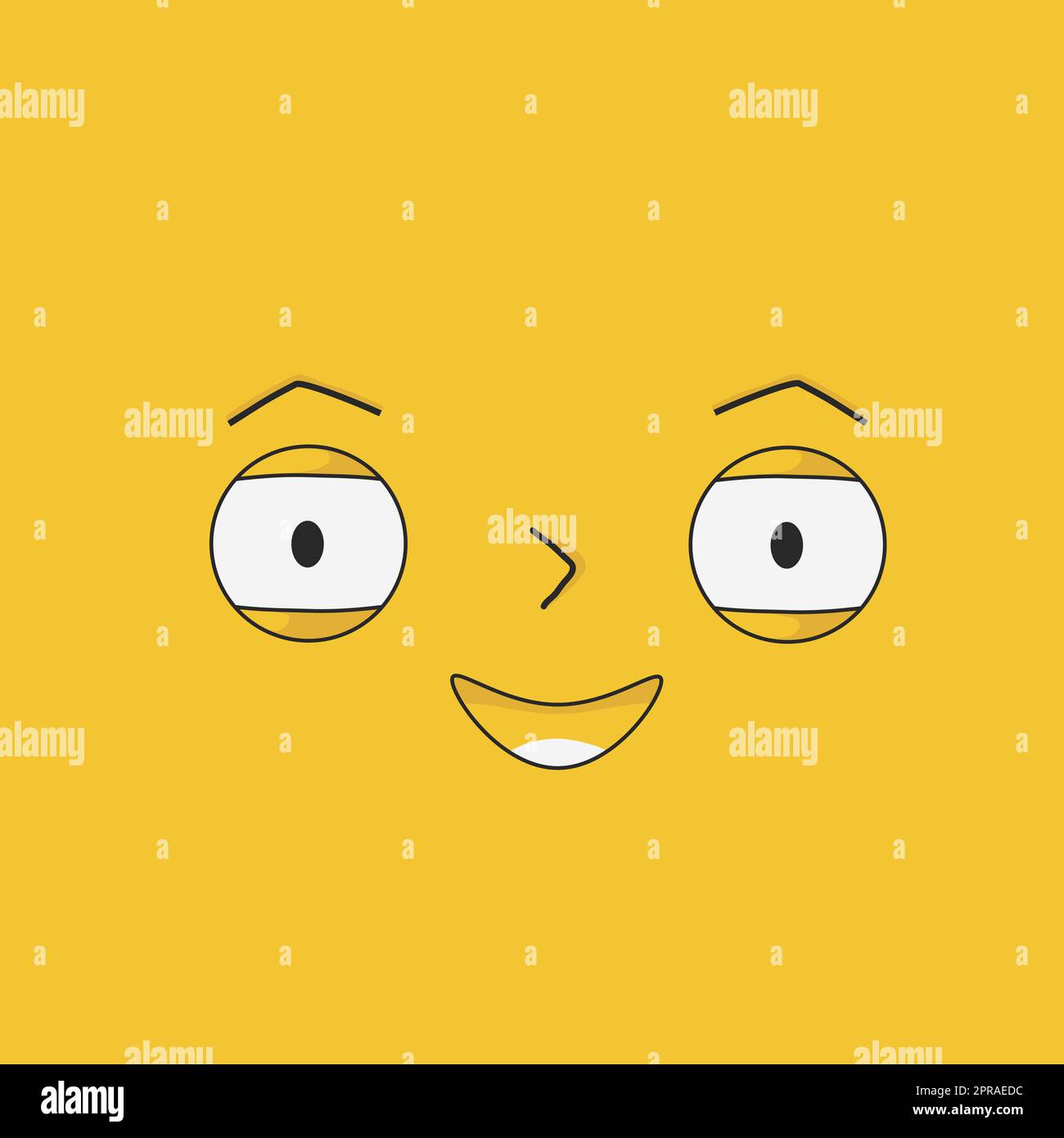 Cheerful, smiling face with expressive emotions - Vector illustration ...