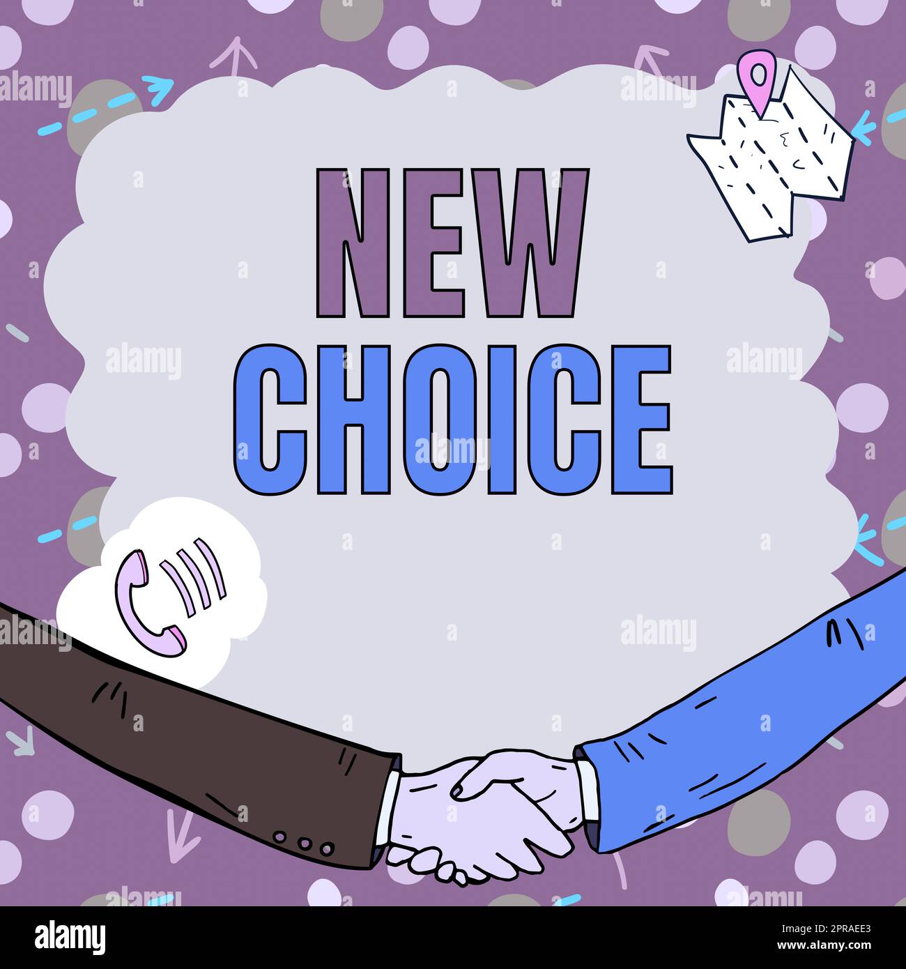 Text caption presenting New Choice. Word Written on having lot of ...