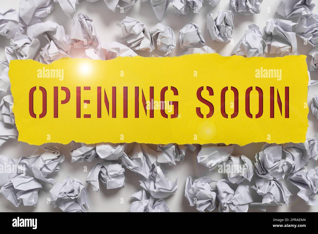 Sign displaying Opening Soon. Conceptual photo Going to be available or ...