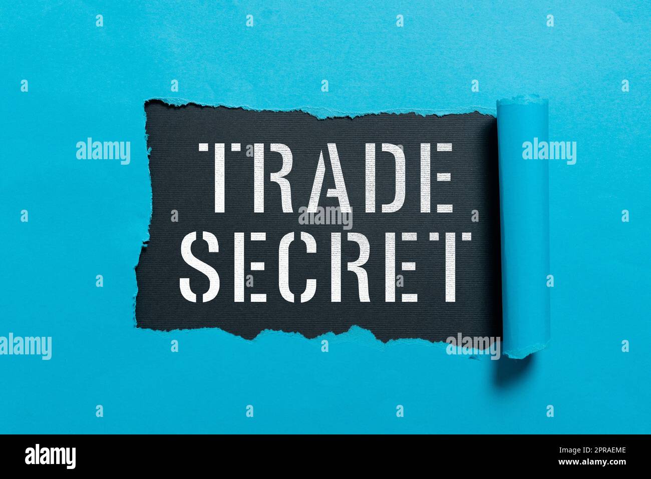 Text caption presenting Trade Secret. Business approach Confidential ...