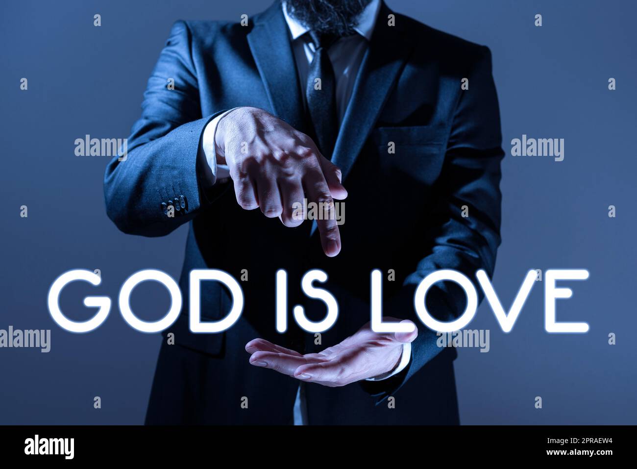 Conceptual caption God Is Love. Business showcase Believing in Jesus ...