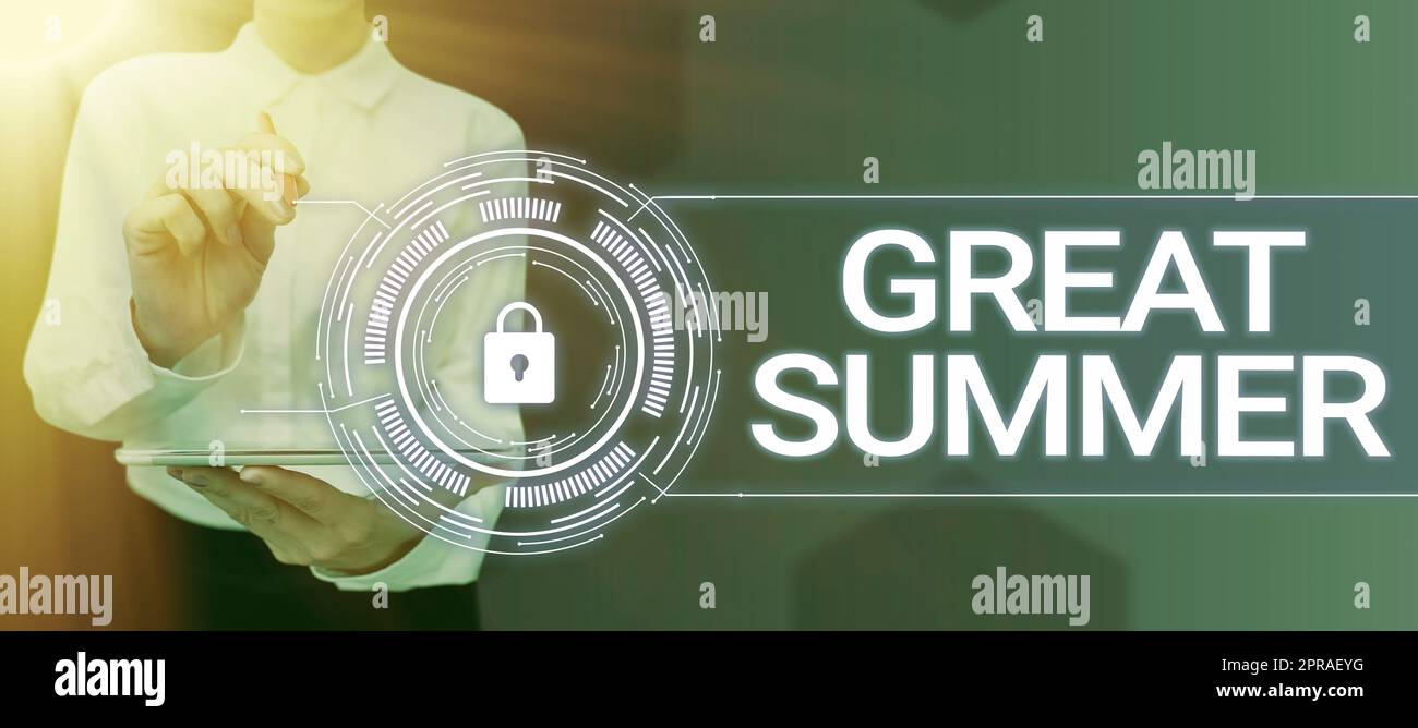 Conceptual caption Great Summer. Business idea Having Fun Good Sunshine ...