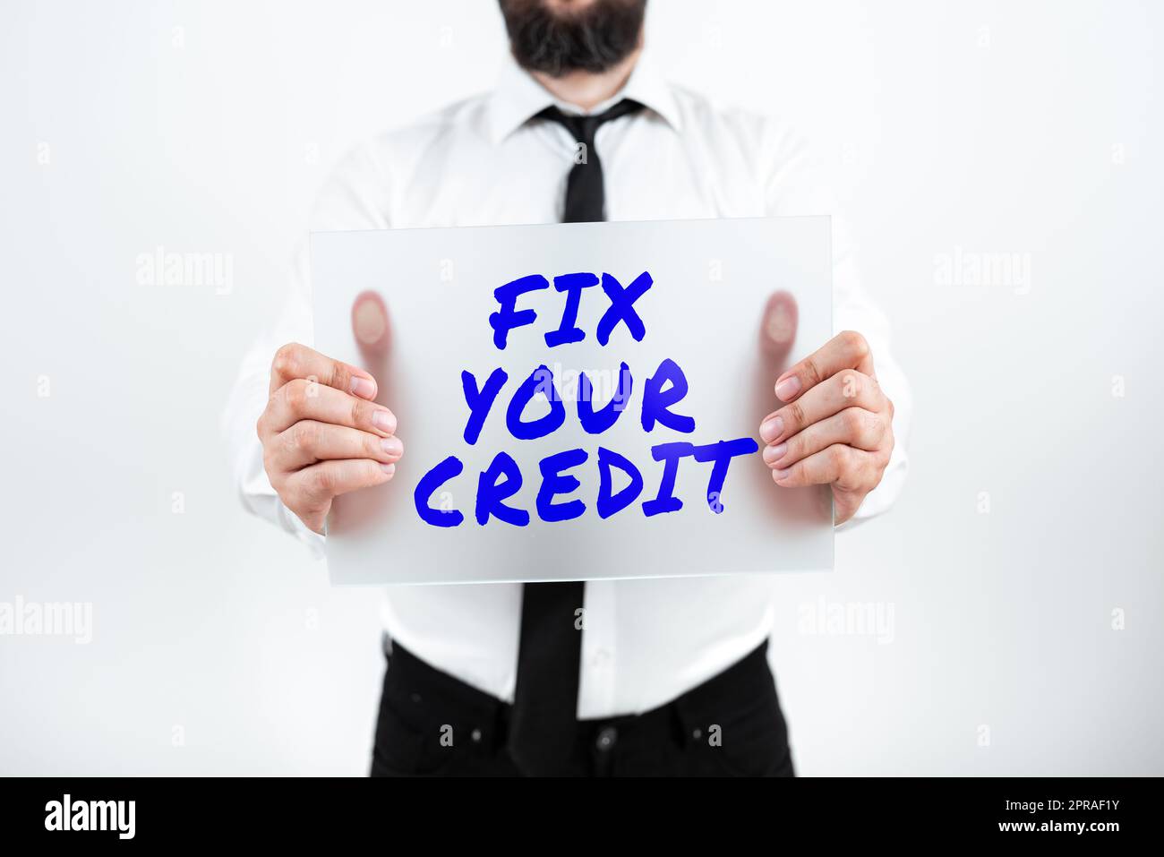 Conceptual caption Fix Your Credit. Internet Concept Keep balances low ...