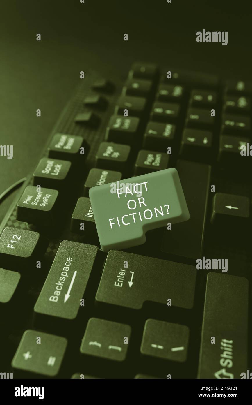 Text sign showing Fact Or Fiction. Business overview Is it true or is ...
