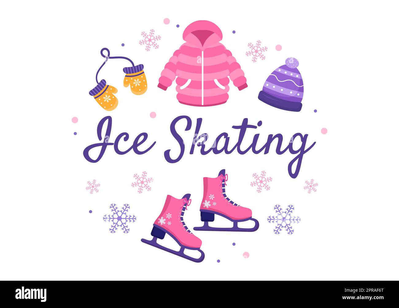 Ice Skating Hand Drawn Cartoon Flat Illustration of Winter Fun Outdoors ...