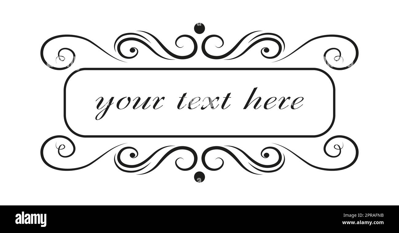 Template with text, isolated empty field, vector ornaments ...