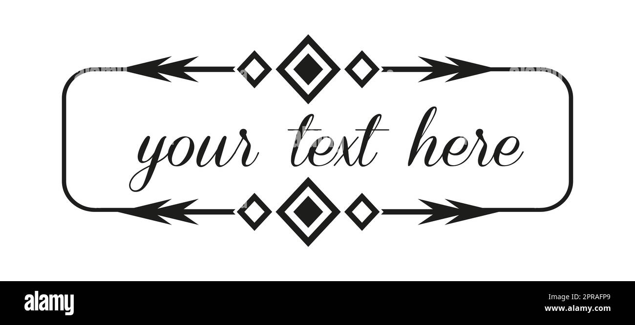 Template with text, isolated empty field, vector ornaments ...