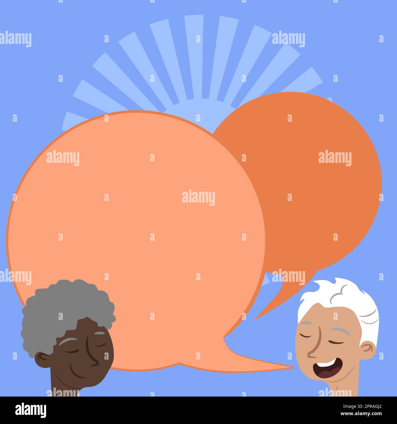 Happy Friends Drawing Standing Talking To Each Other With Speech ...