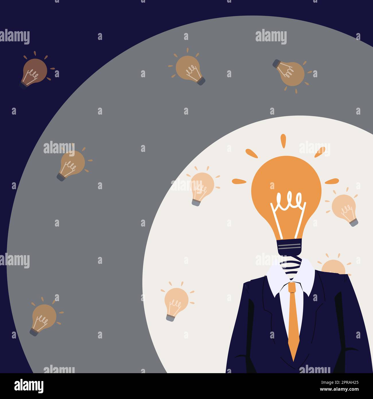 Head With Illuminated Light Bulb With Showing Technology Ideas. Glowing ...