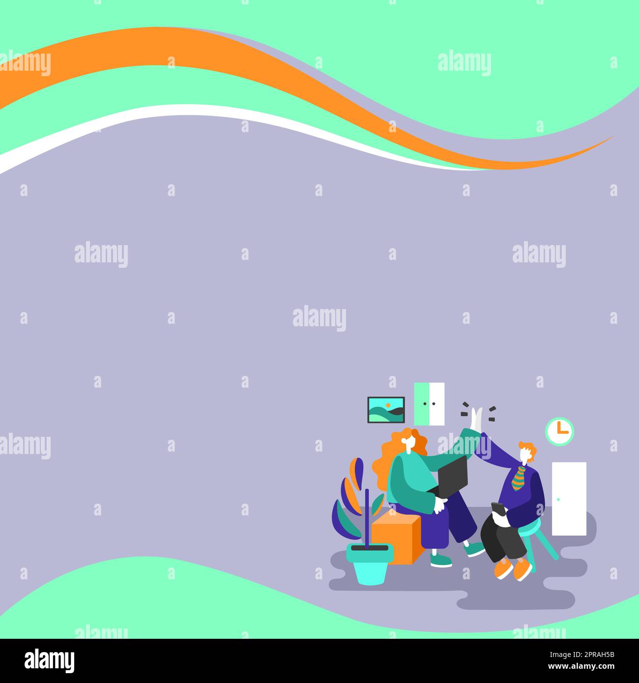 Colleagues Clapping Hands In Office. Working Together Drawing ...