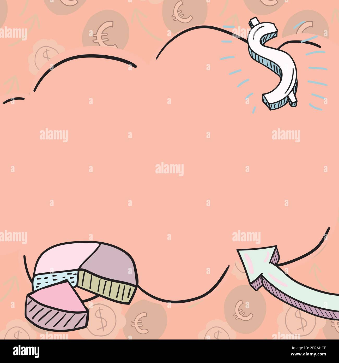 Illustration Pop-Up Cloud With Dollar Sign, Graphics And Arrows. Cash ...
