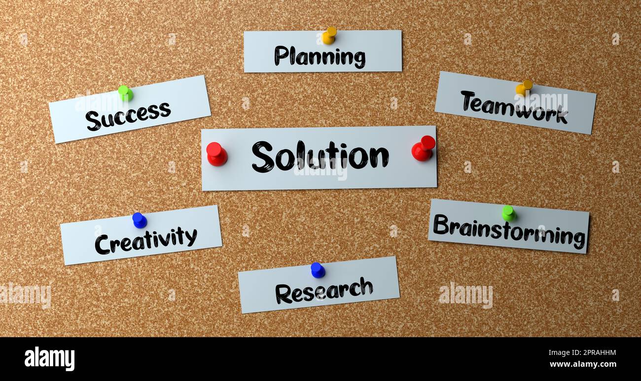 Solution cork board Stock Photo - Alamy