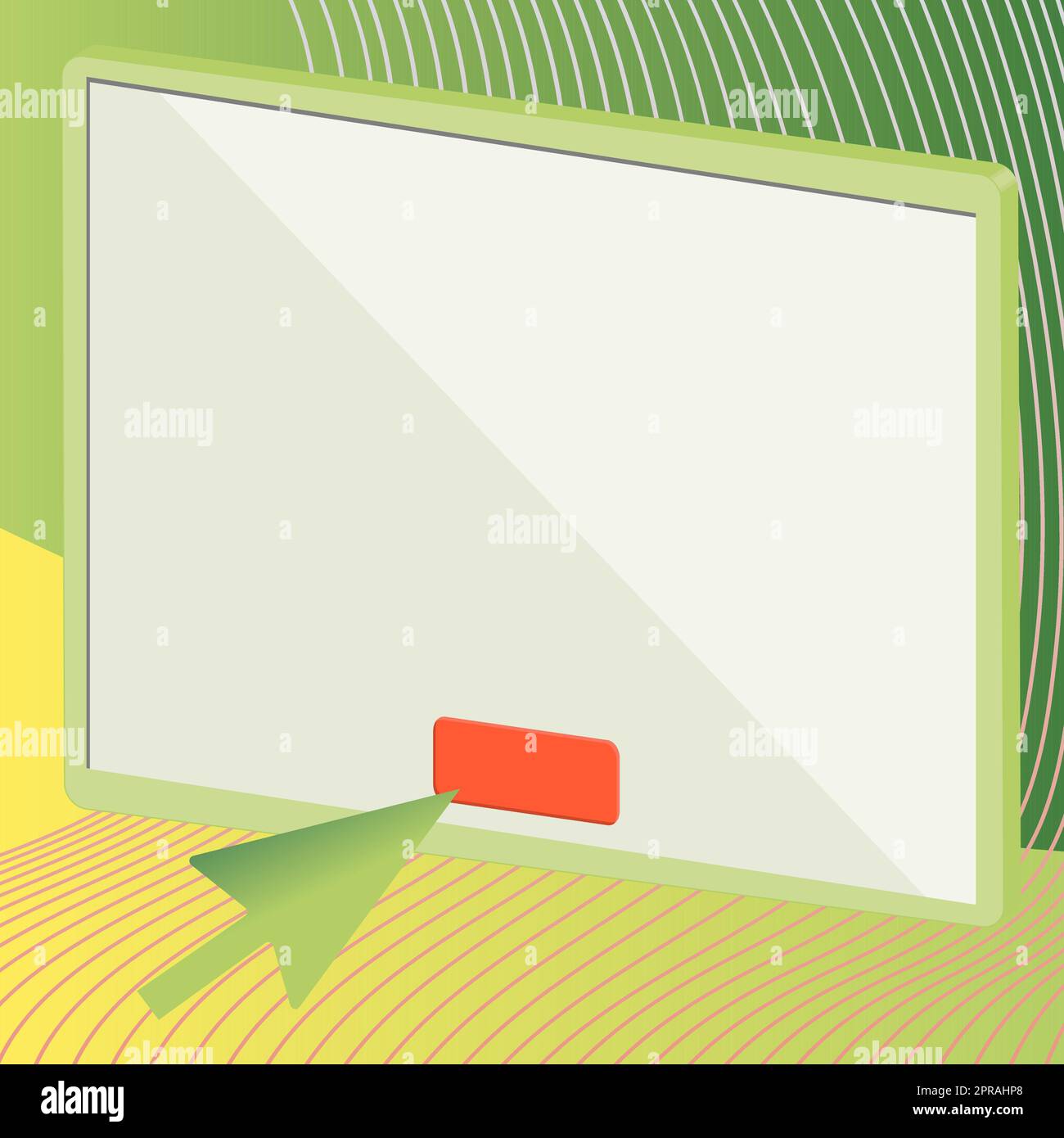 Arrow Pointing On Main Button Of A Portable Device. Blank Screen Tablet. Phone Clear Front. Shut ...