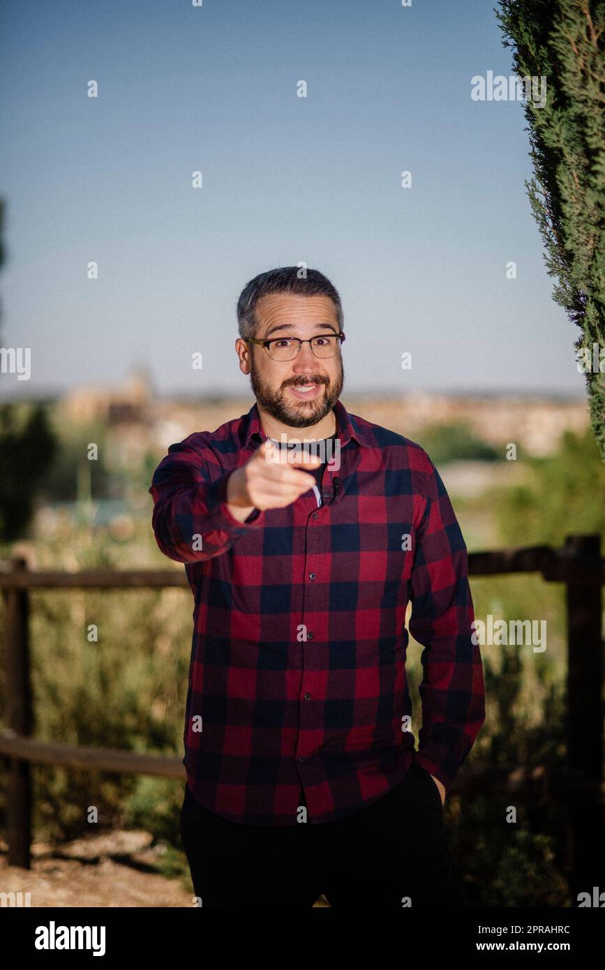 Comedian Aníbal Gómez poses after an interview for Europa Press, April ...