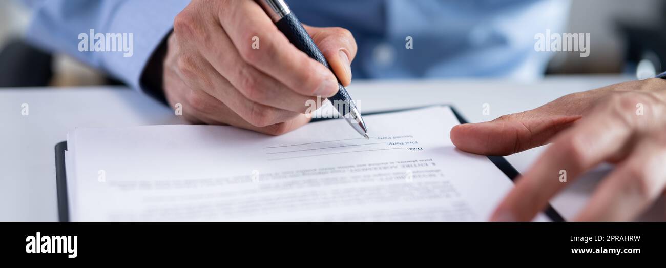 Legal Document Signature Stock Photo - Alamy