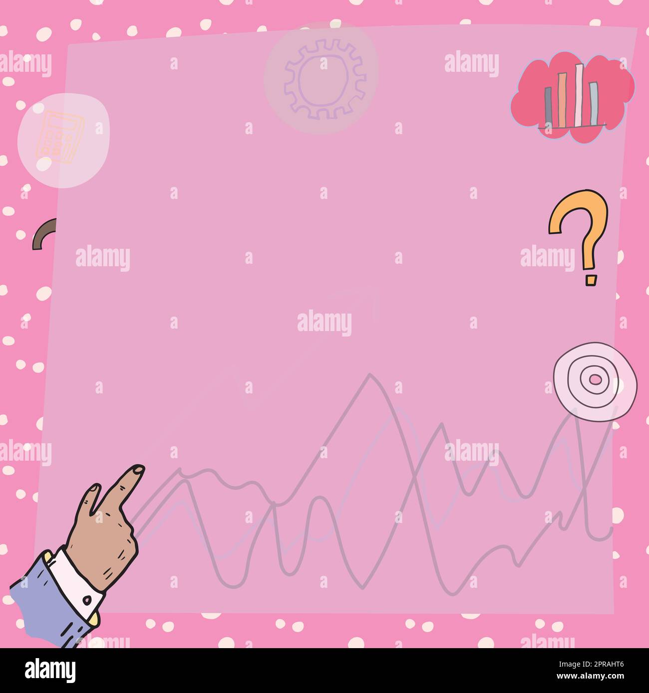 Hand Pointing On Important Messages With Arrows Up And Graphs In ...