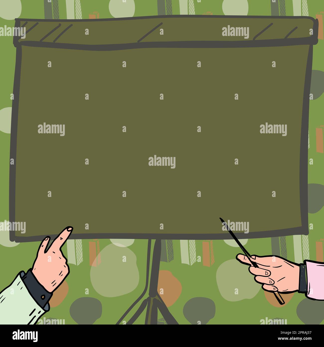 Businessman Pointing Finger Empty Presentation Board Representing ...
