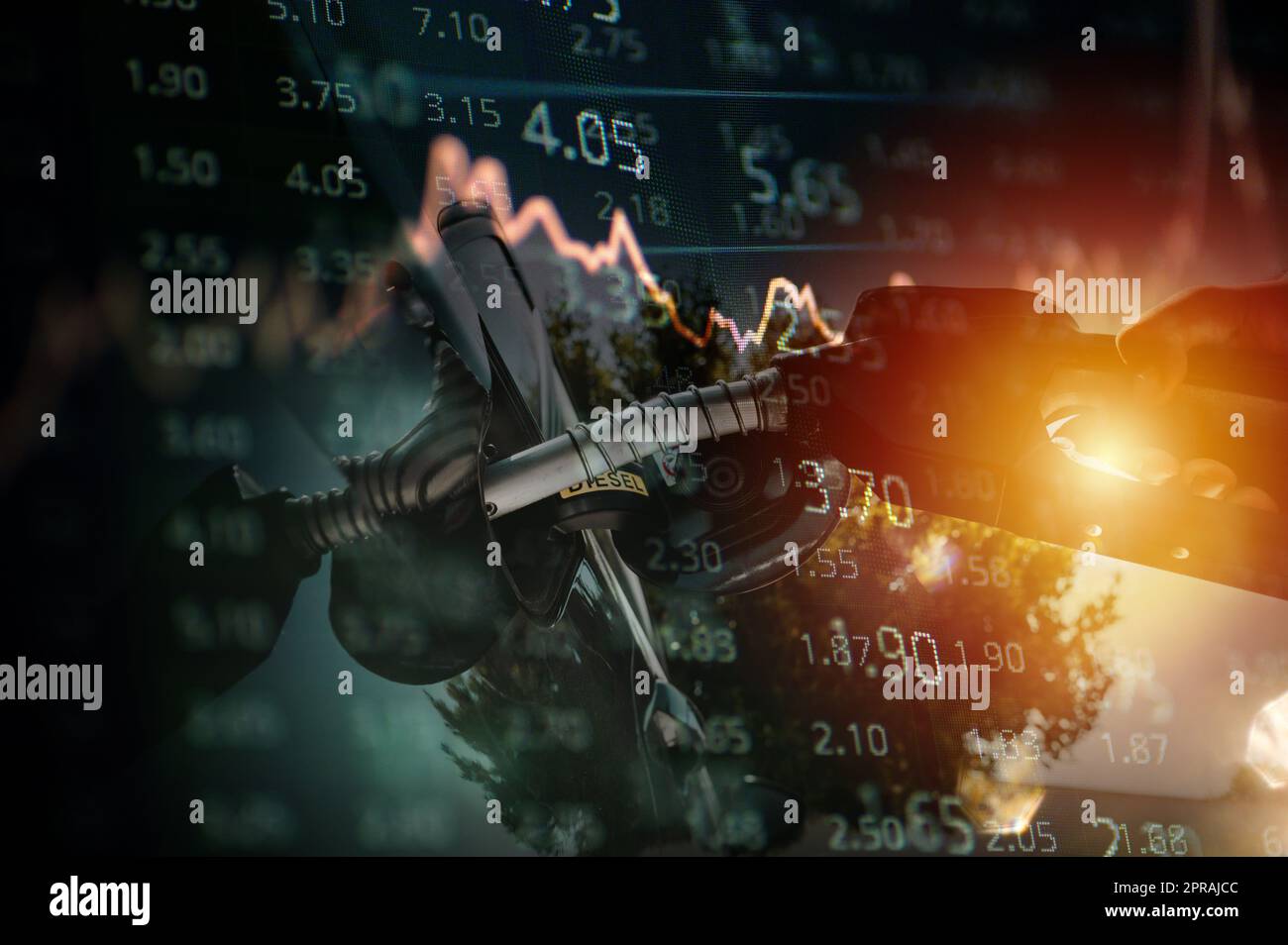 Graph with increasing of the fuel price Stock Photo - Alamy