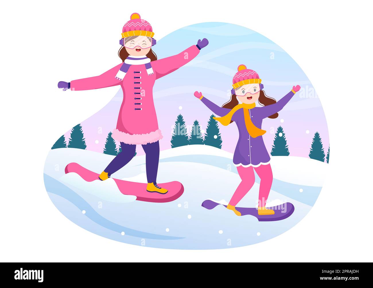Winter Sliding Clipart