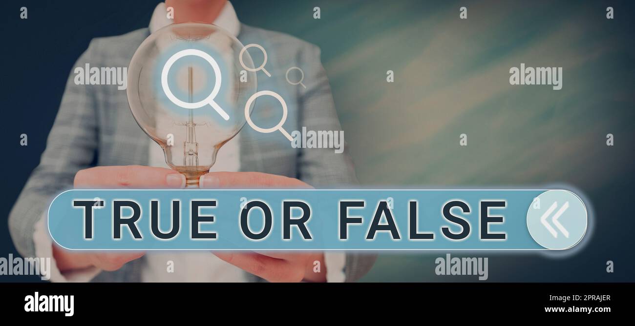 Hand writing sign True Or False. Concept meaning Decide between a fact ...