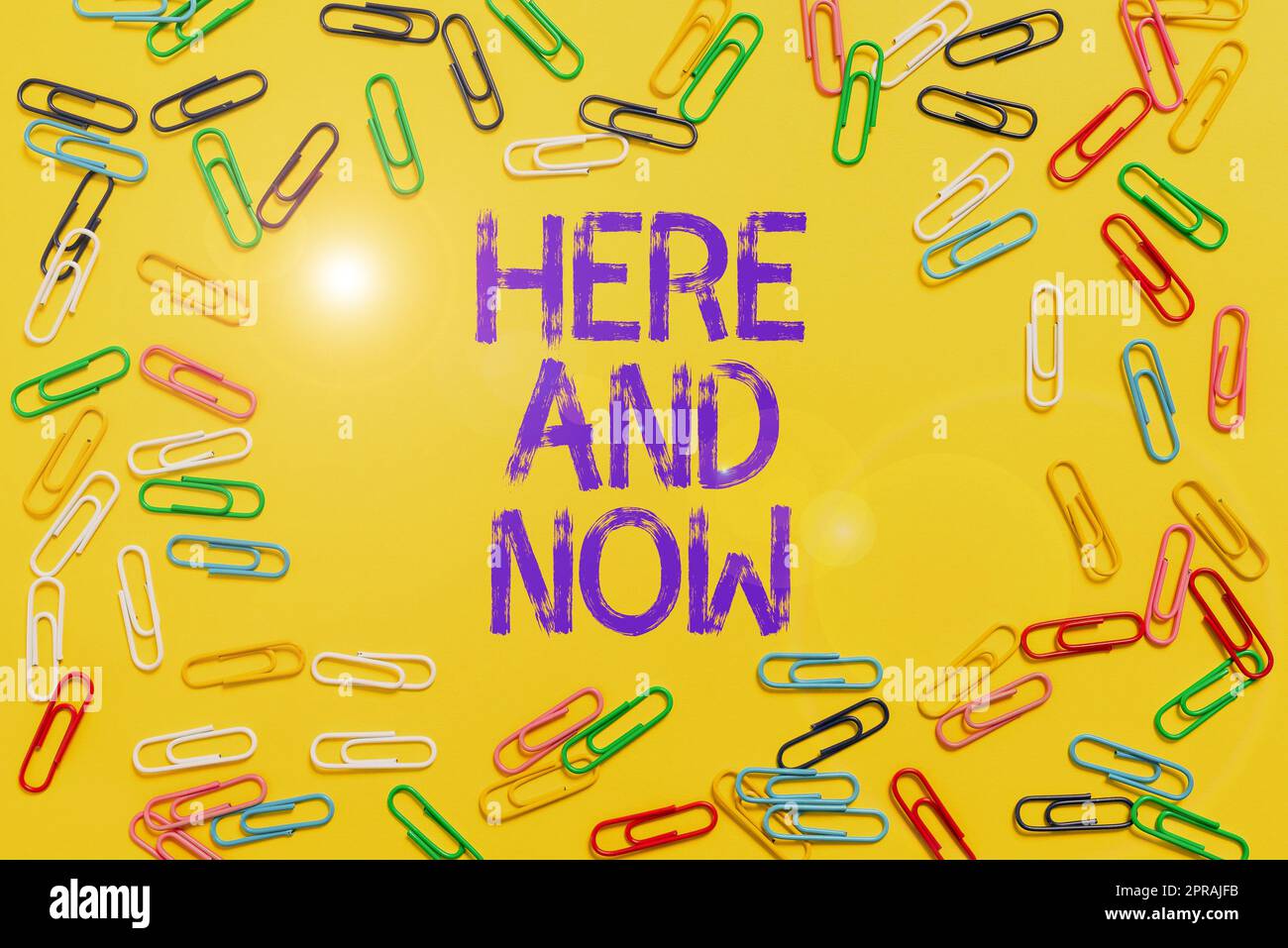 Hand writing sign Here And Now. Word Written on Present at this exact ...