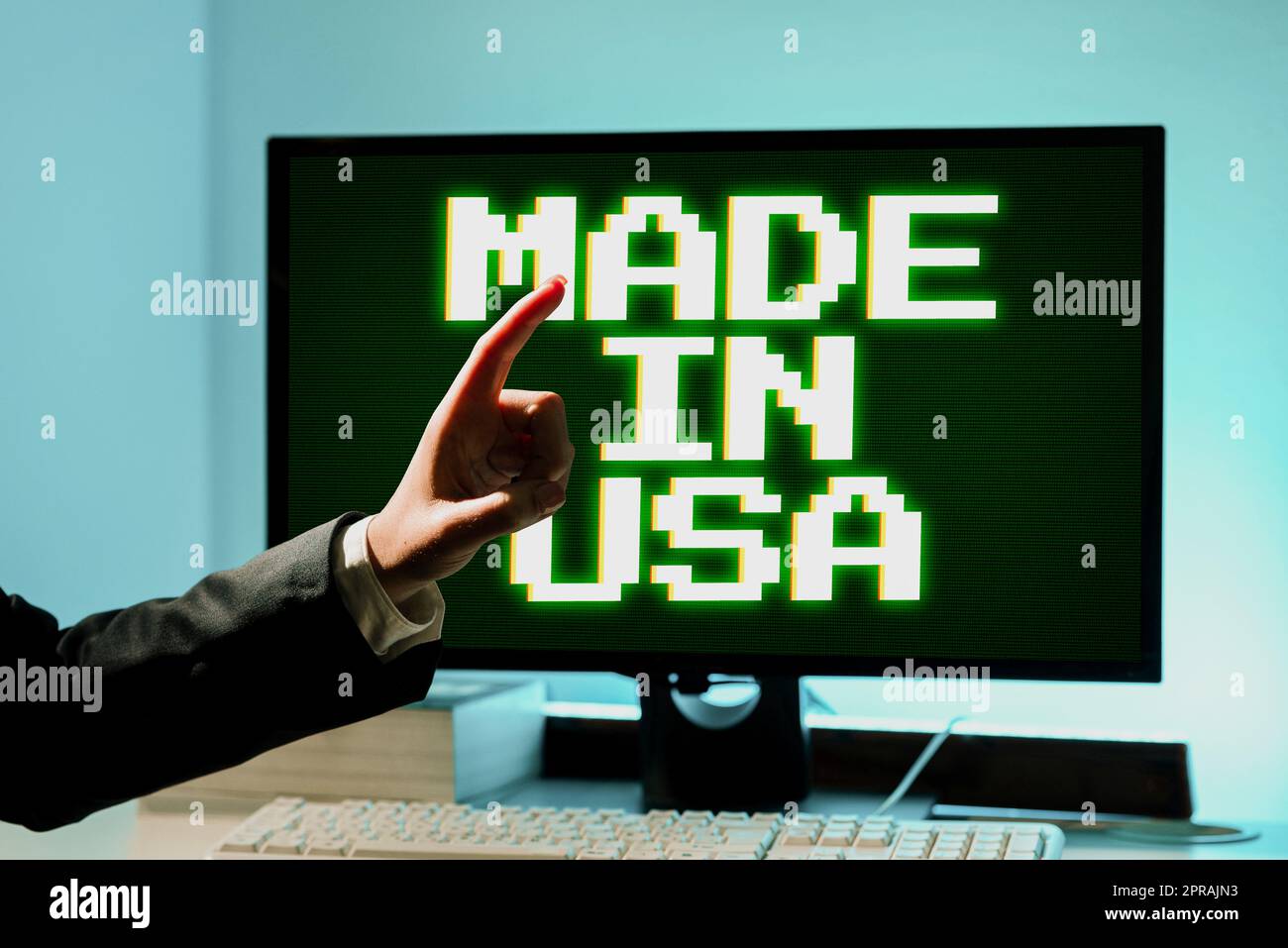 Sign displaying Made In Usa. Business concept American brand United ...