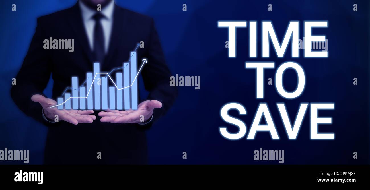 Hand writing sign Time To Save. Business idea Start saving money for ...