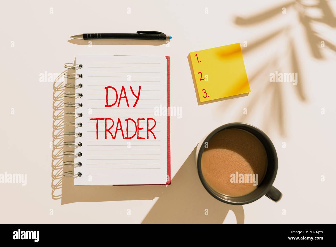 Text caption presenting Day Trader. Business overview A person that buy ...