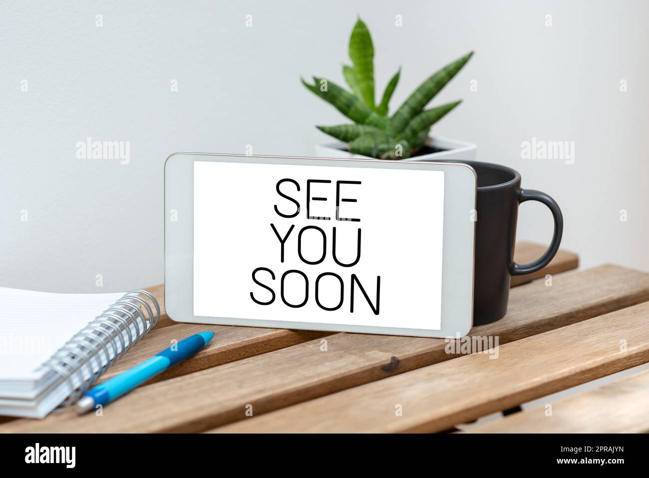 See You Soon Meaning Goodbye Or Farewell Stock Photo - Alamy
