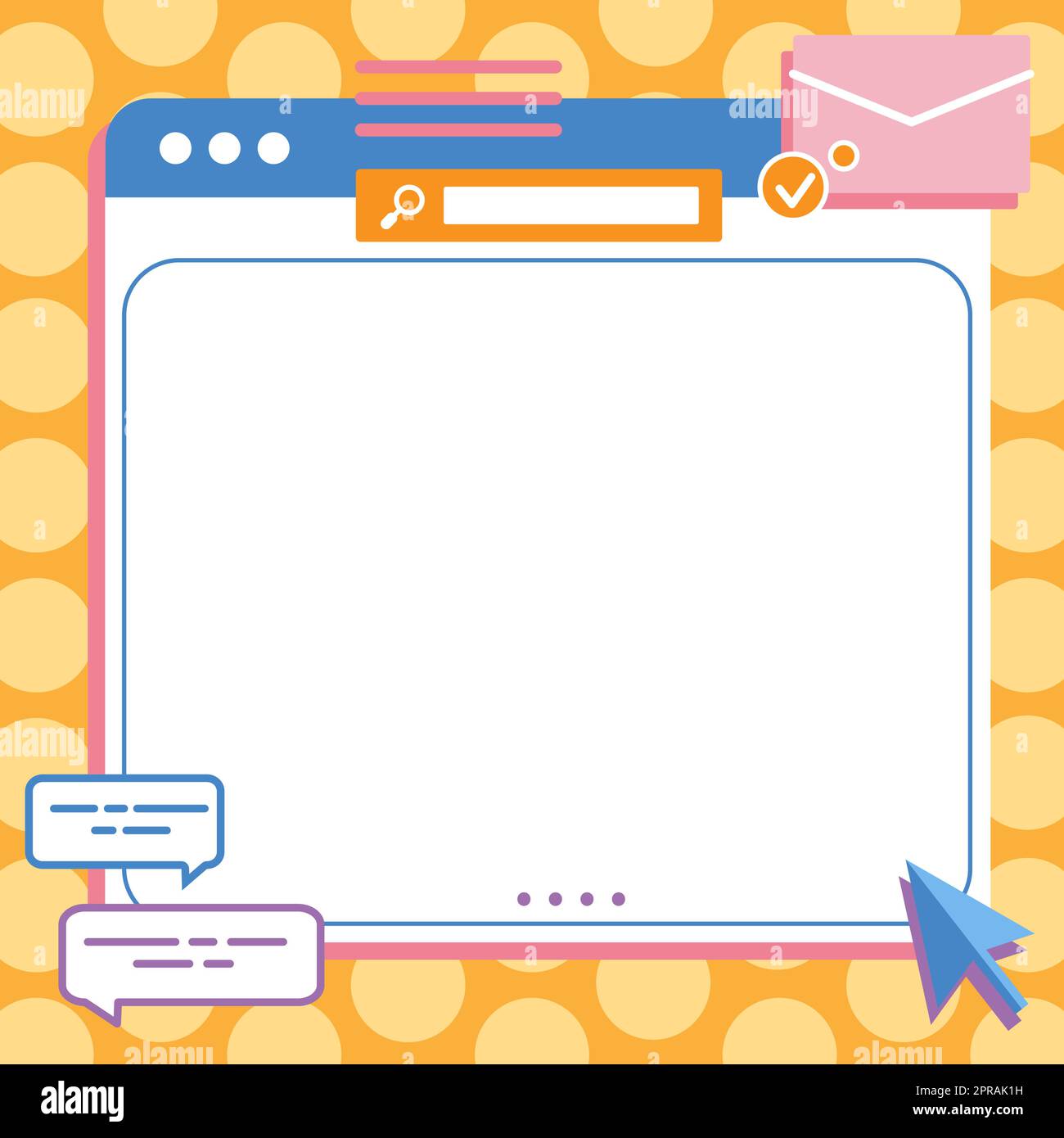 Illustration Of Cursor In A Big Blank Screen Monitor Searching For New ...
