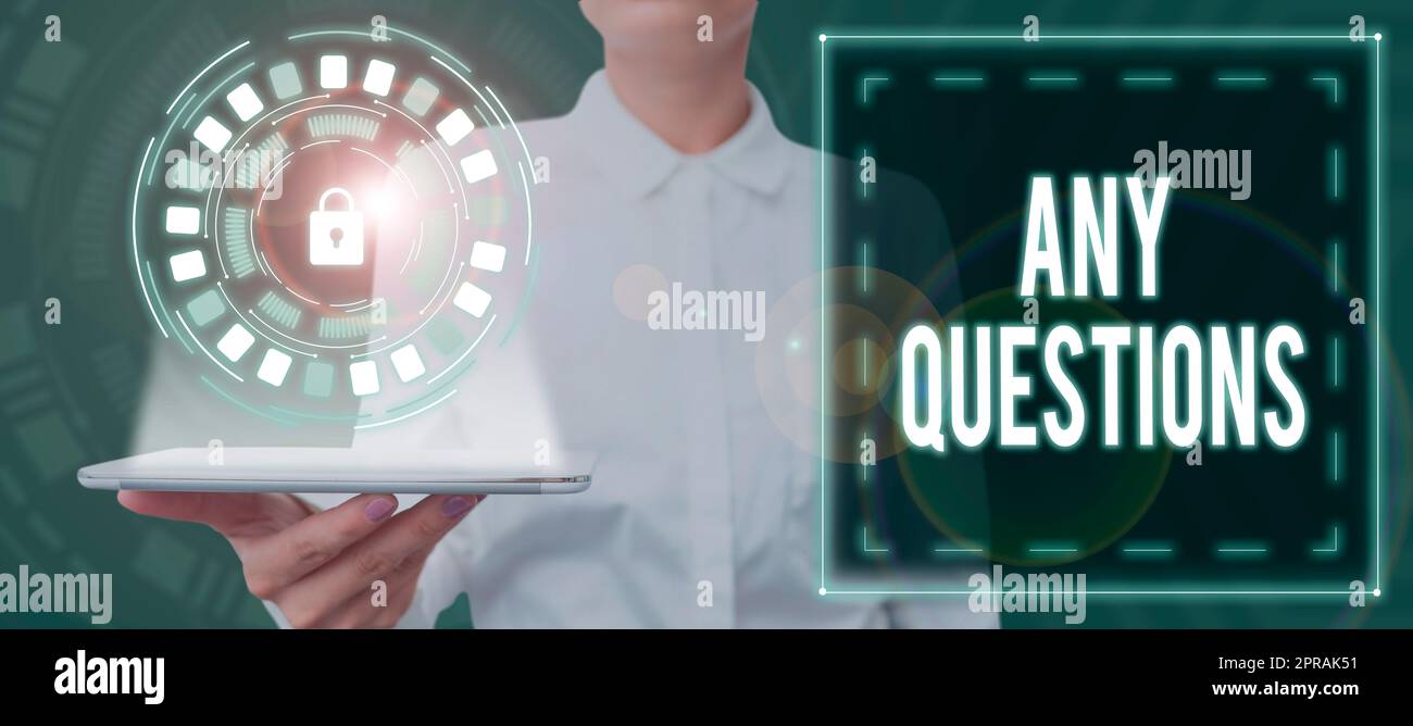 Text caption presenting Any Questions. Business concept Clueless Blank ...