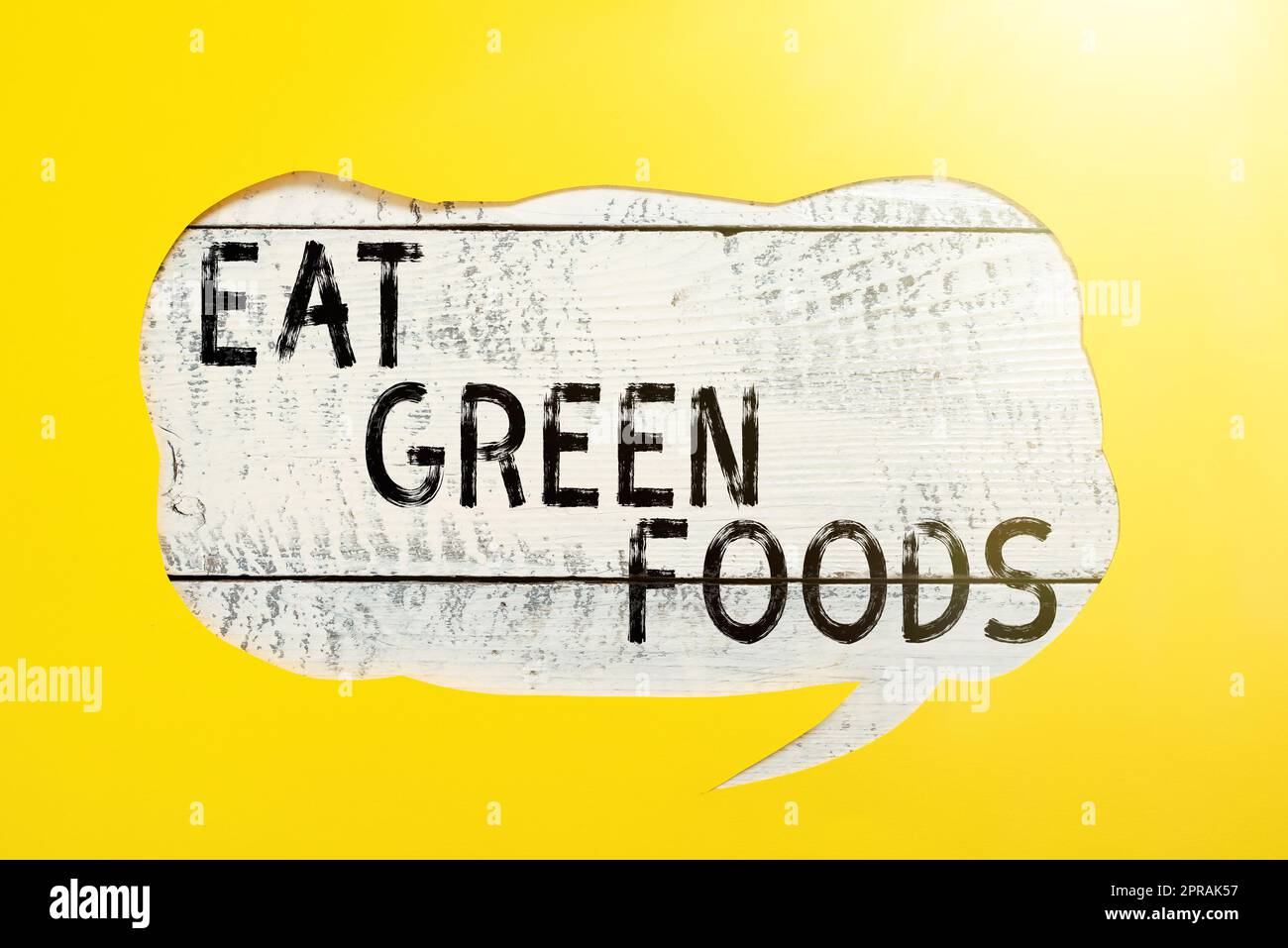 Text showing inspiration Eat Green Foods. Business concept Eating more ...