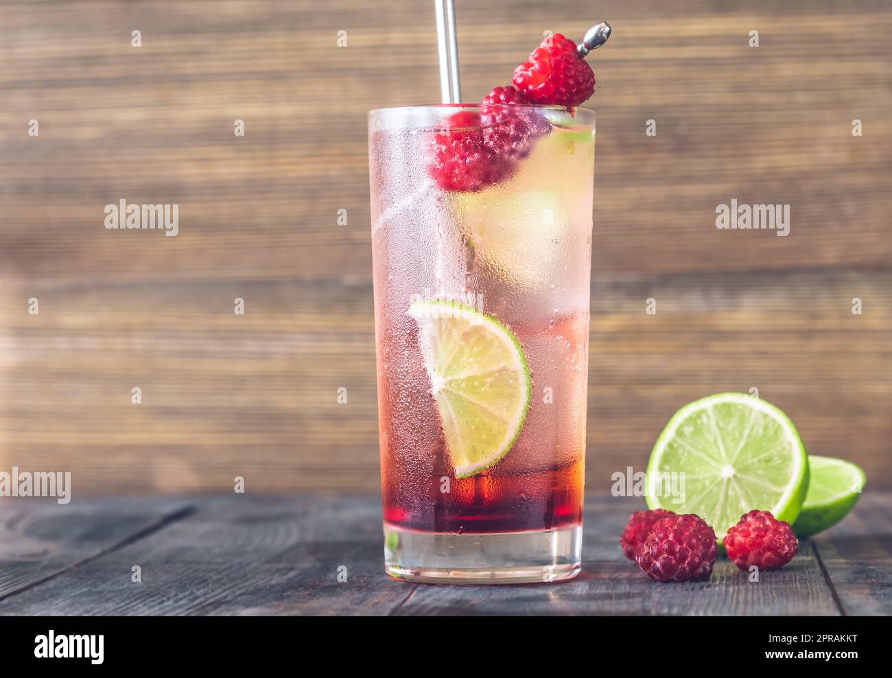 Raspberry lime rickey cocktail Stock Photo - Alamy