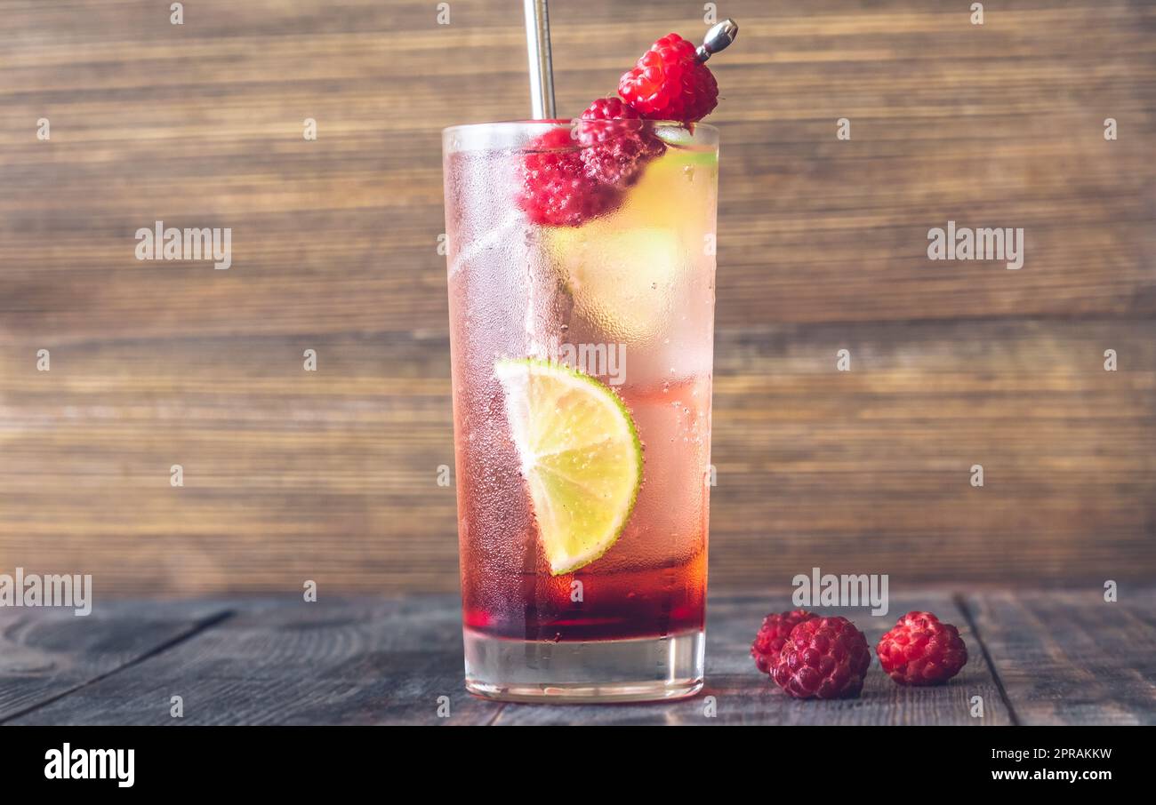 Raspberry lime rickey cocktail Stock Photo - Alamy